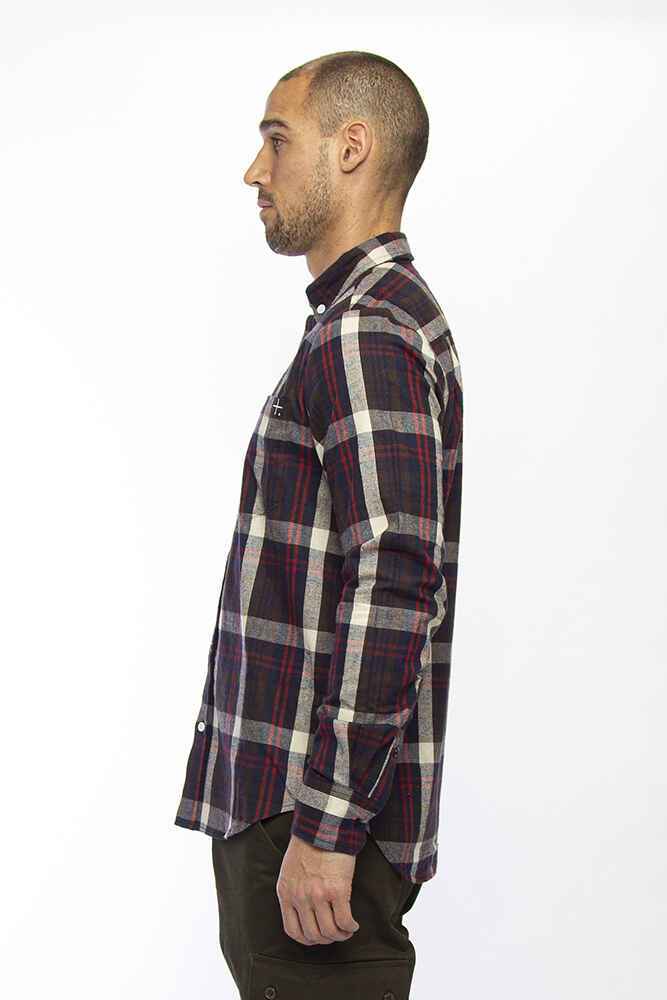 FEDERATION MENS SUNDAY SHIRT - NAVY / RED - Mens-Tops : Sequence Surf ...