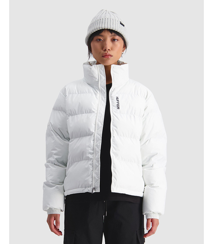 HUFFER LADIES TRACK PUFFER JACKET - WHITE - Womens-Top : Sequence Surf ...