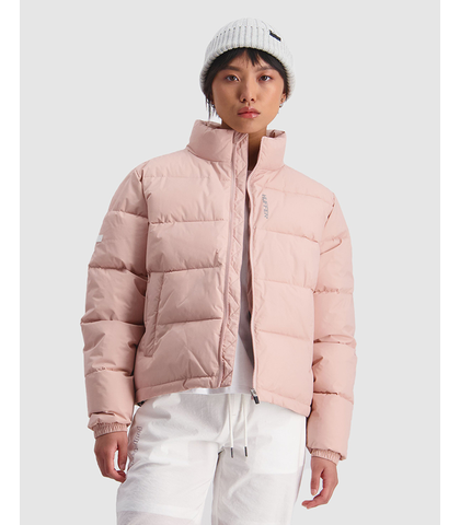 HUFFER LADIES TRACK PUFFER JACKET - DUSKY PINK - Womens-Top : Sequence ...
