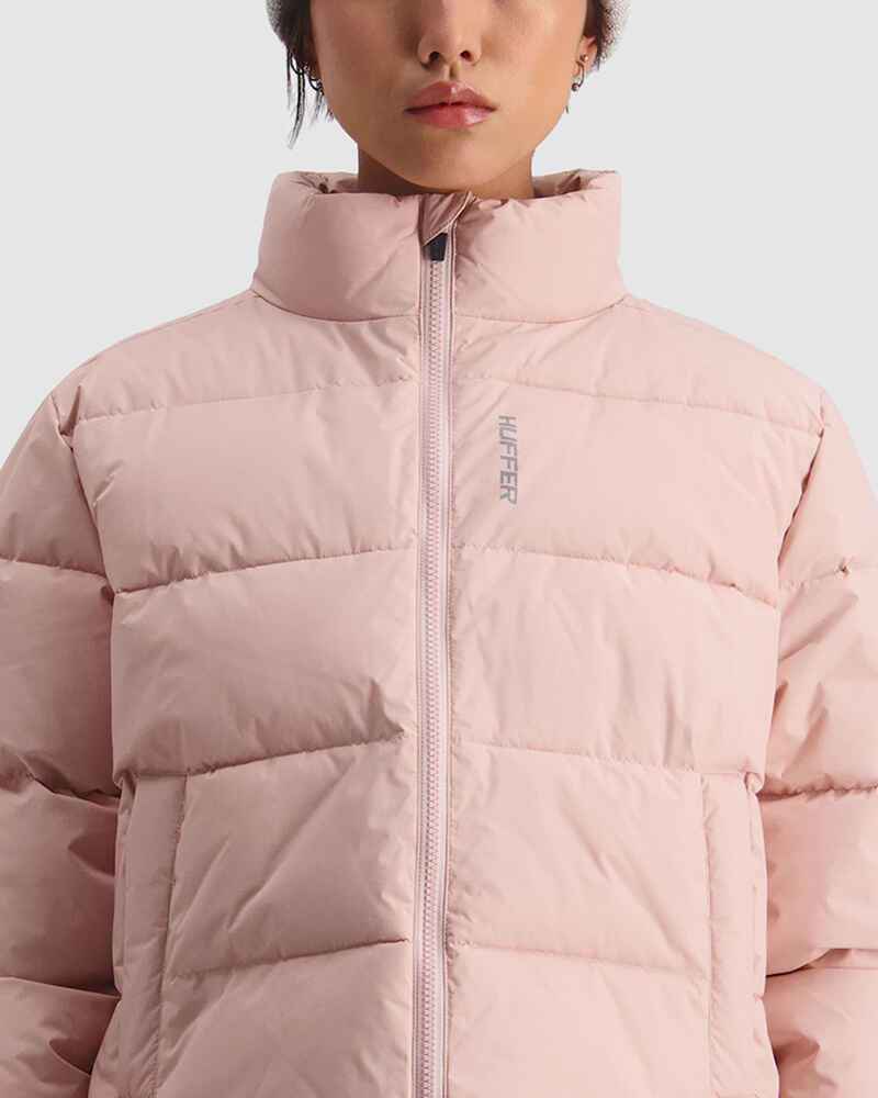 HUFFER LADIES TRACK PUFFER JACKET - DUSKY PINK - Womens-Top : Sequence ...