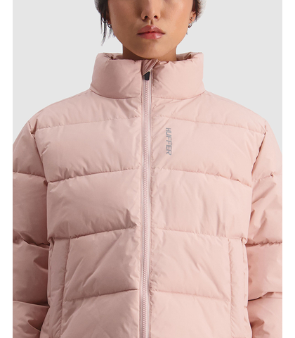 HUFFER LADIES TRACK PUFFER JACKET - DUSKY PINK - Womens-Top : Sequence ...