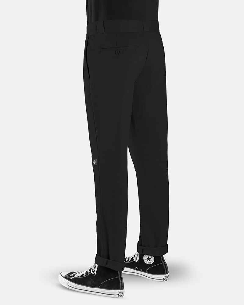 DICKIES WP918 SLIM FIT DOUBLE KNEE PANT - BLACK - Mens-Bottoms ...