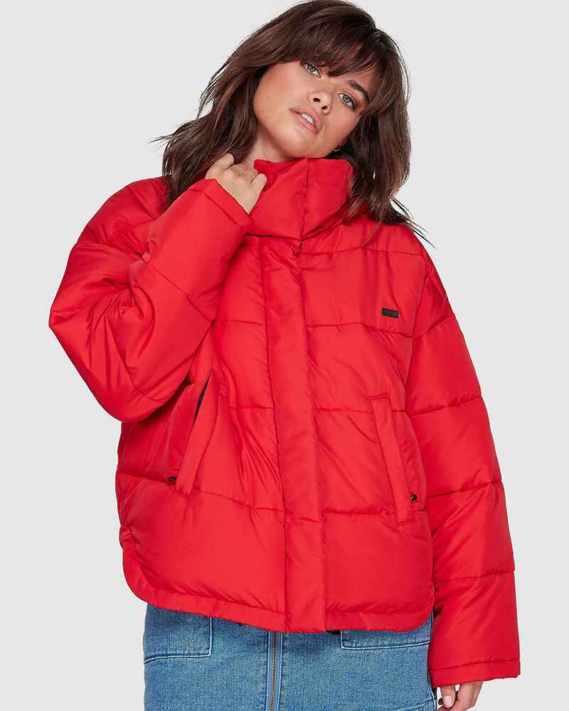 ELEMENT LADIES LOLA PUFFER JACKET - RED - Womens-Top : Sequence Surf ...