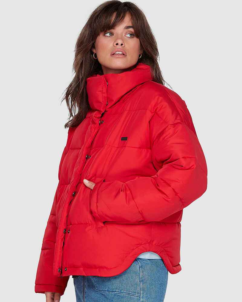 ELEMENT LADIES LOLA PUFFER JACKET - RED - Womens-Top : Sequence Surf ...