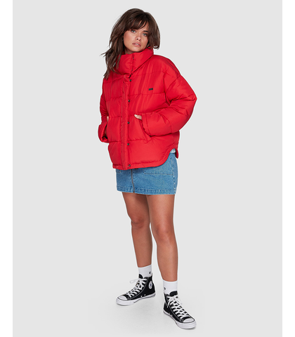 ELEMENT LADIES LOLA PUFFER JACKET - RED - Womens-Top : Sequence Surf ...