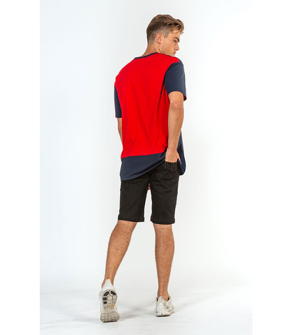 ILABB MENS SLIGHT TEE - NAVY / RED - Mens-Tops : Sequence Surf Shop ...