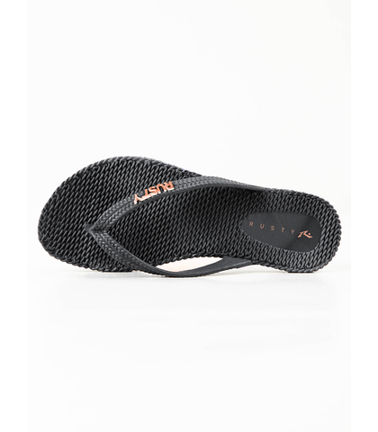 RUSTY LADIES FLIPPIN JANDAL - BLACK / ROSE GOLD - Footwear-Womens ...