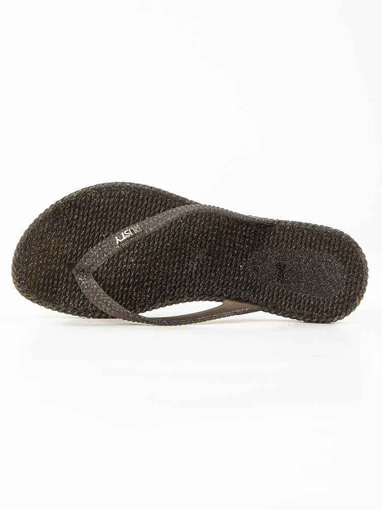 RUSTY LADIES BLINGIN JANDAL - BLACK GLITTER - Footwear-Womens Jandals ...