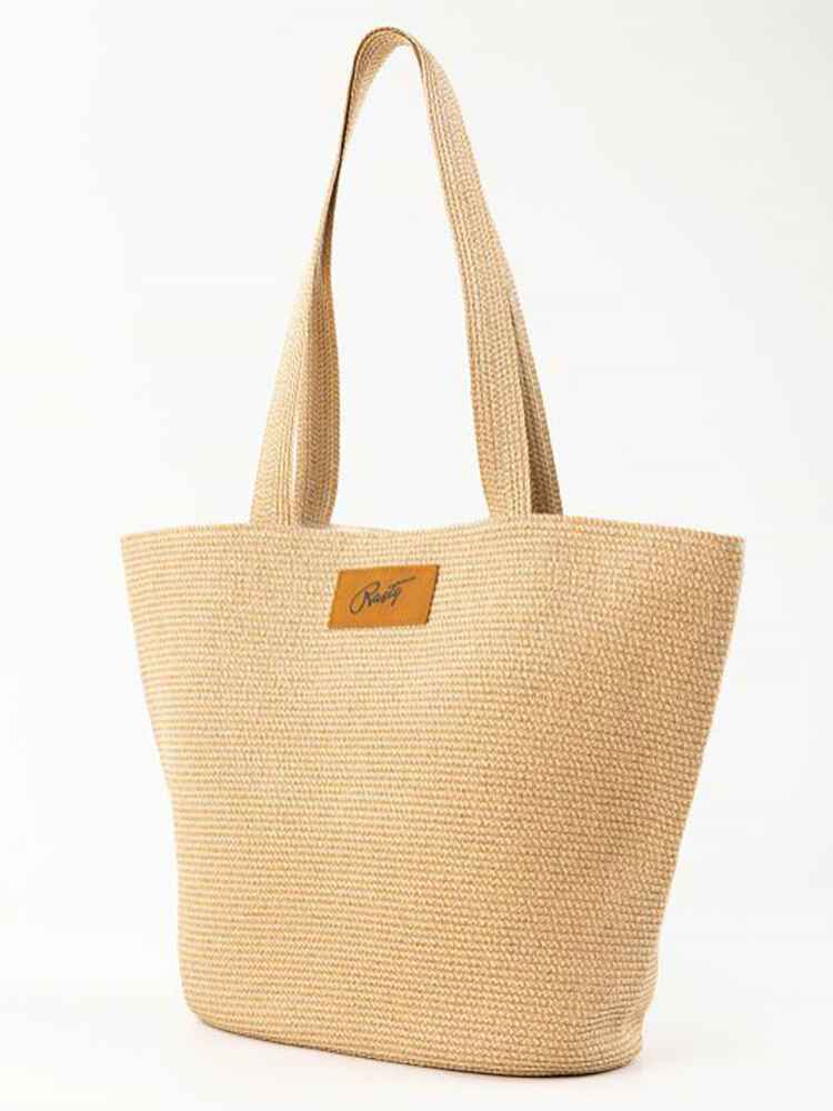 RUSTY LADIES GISELE STRAW BEACH BAG - NATURAL / CARAMEL - Womens ...