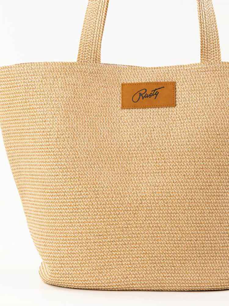 RUSTY LADIES GISELE STRAW BEACH BAG - NATURAL / CARAMEL - Womens ...