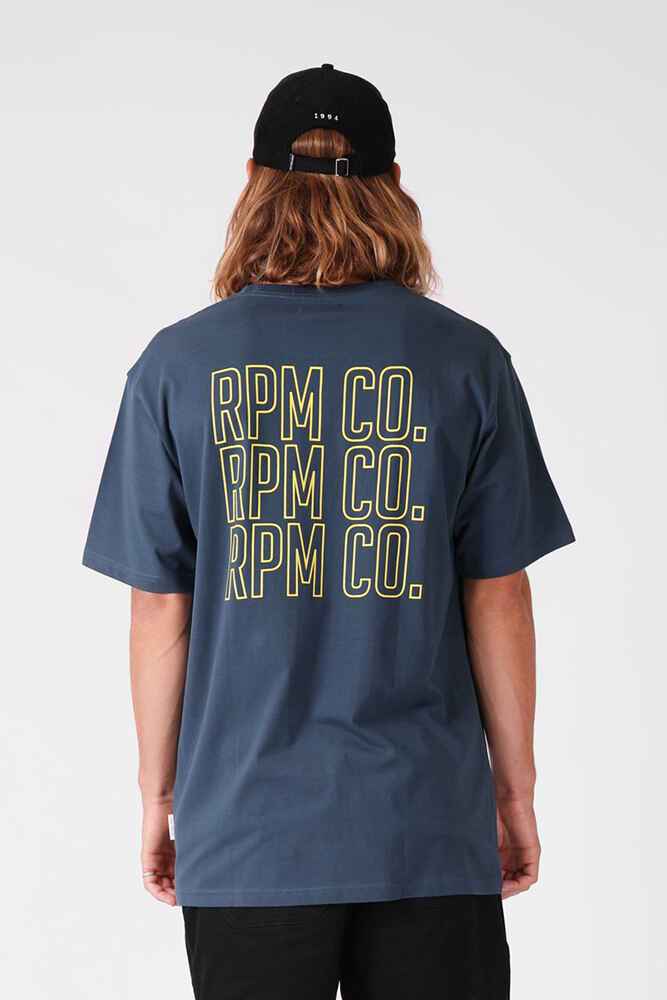 RPM MENS STACKER TEE - COBALT - Mens-Tops : Sequence Surf Shop - RPM S20