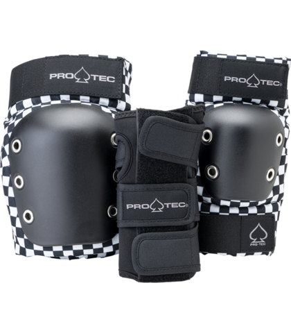 PROTEC YOUTH STREET 3 PACK OPEN BACK PAD SET - CHECKER - Skate-Helmets ...