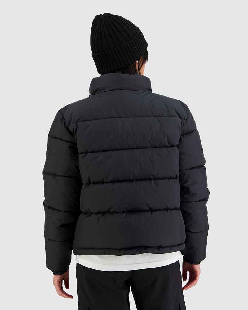 HUFFER LADIES TRACK PUFFER JACKET - BLACK - Womens-Top : Sequence Surf ...