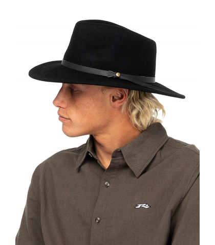 RUSTY MENS NED FELT HAT - BLACK - - RUSTY S21