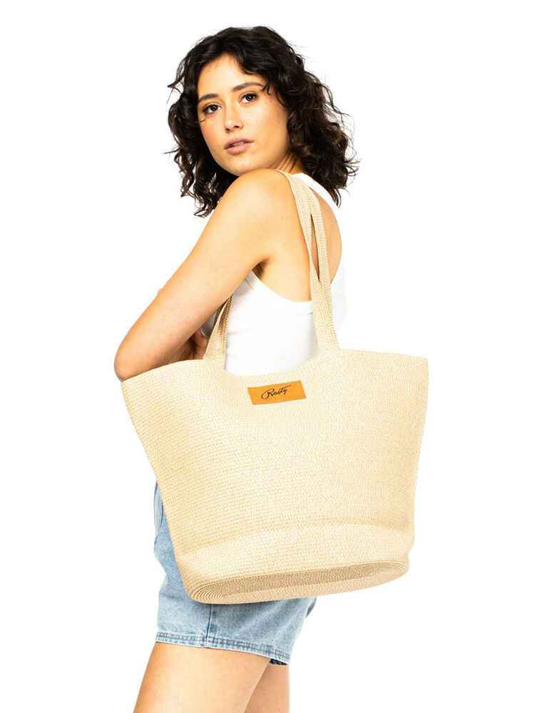 RUSTY LADIES GISELE STRAW BEACH BAG - NATURAL CARAMEL - Womens ...