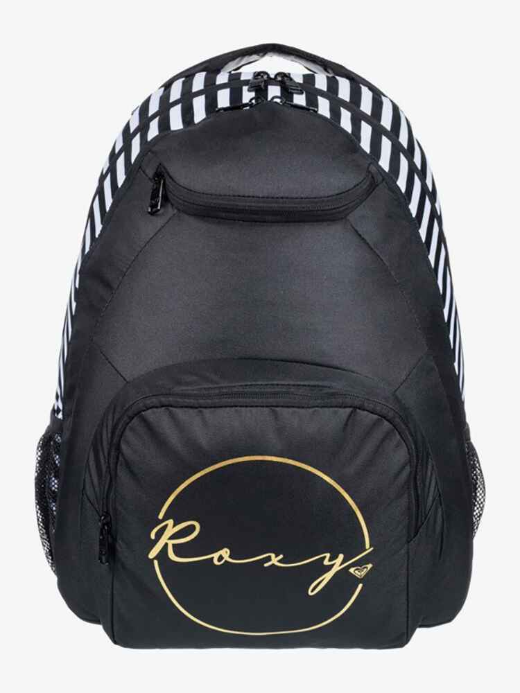 ROXY SHADOW SWELL LOGO BACKPACK - BLACK / SIMPLE STRIPES - Womens ...
