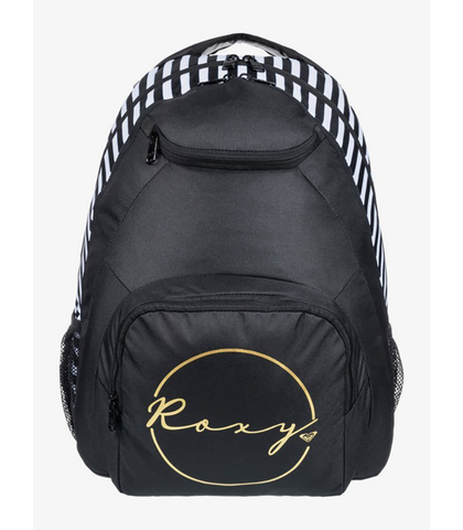 ROXY SHADOW SWELL LOGO BACKPACK - BLACK / SIMPLE STRIPES - Womens ...