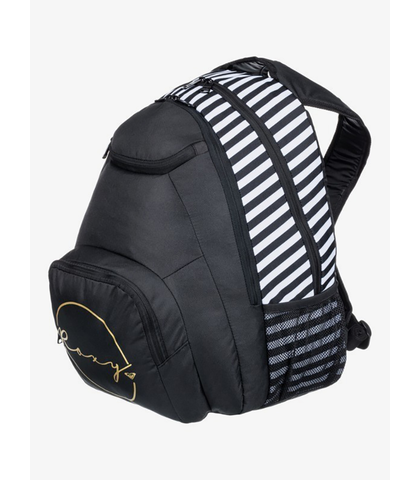 ROXY SHADOW SWELL LOGO BACKPACK - BLACK / SIMPLE STRIPES - Womens ...