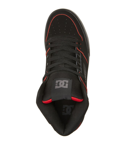 DC PURE HIGH TOP SHOE - BLACK / RED / WHITE - Footwear-Shoes : Sequence ...