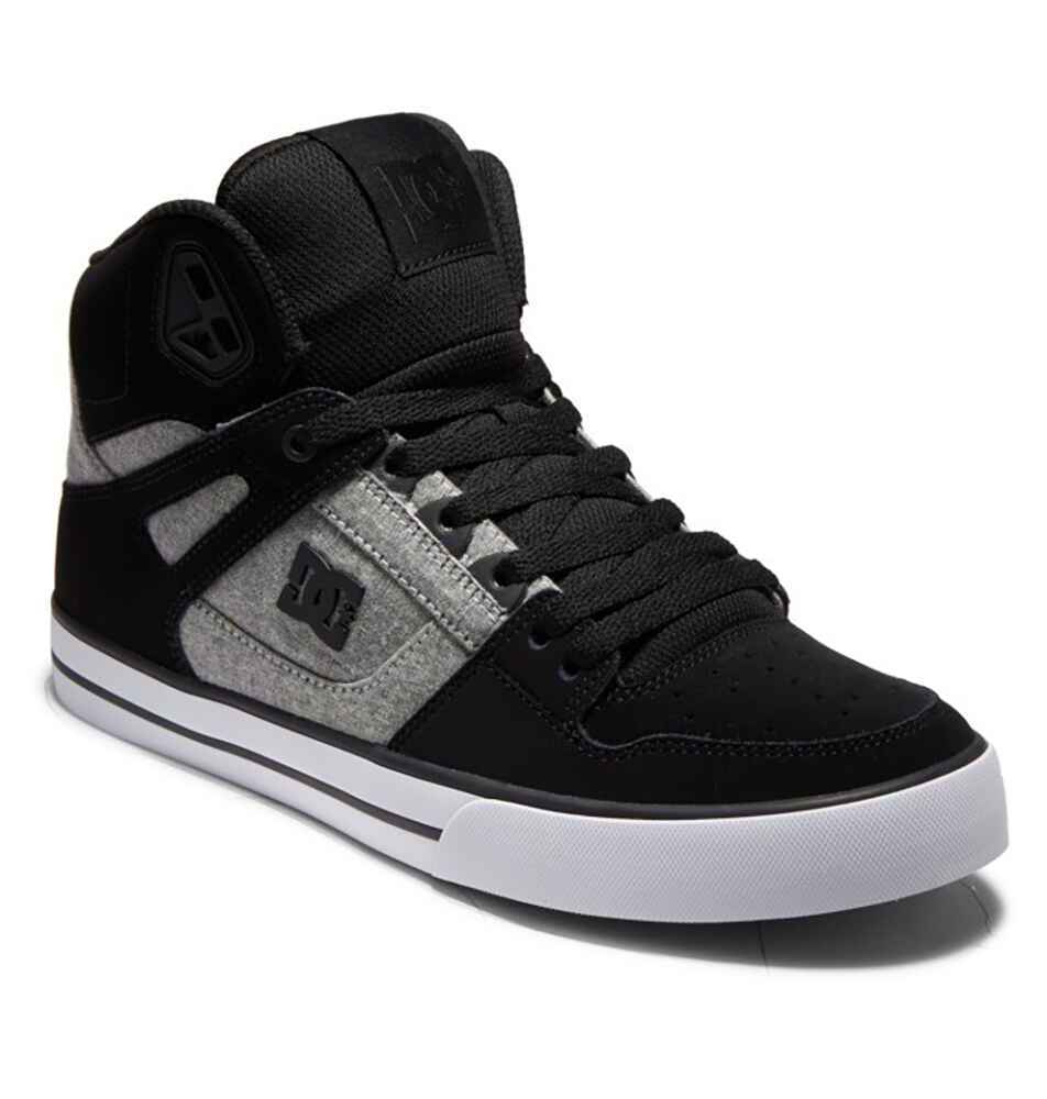 DC PURE HIGH-TOP SHOE - BLACK BATTLESHIP / ARMOR - Footwear-Shoes ...