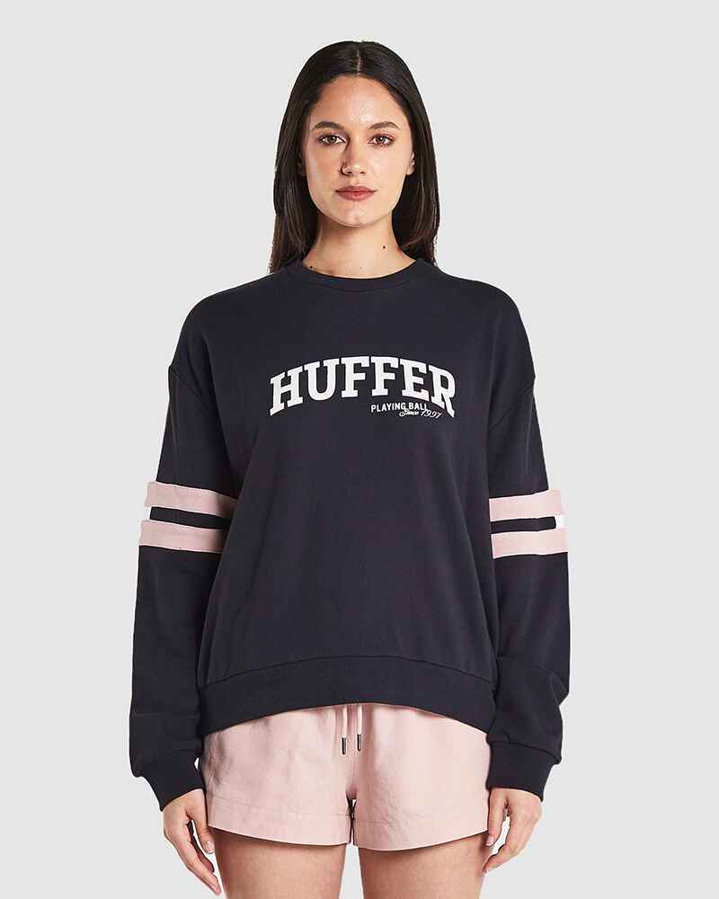 HUFFER LADIES VARSITY SLOUCH CREW - NAVY - Womens-Top : Sequence Surf ...