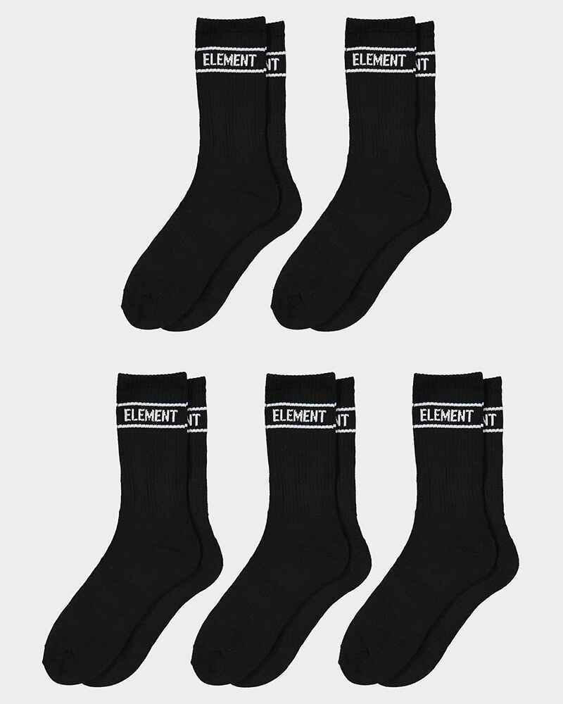 ELEMENT MENS SPORT SOCK - 5 PACK BLACK - - ELEMENT S18