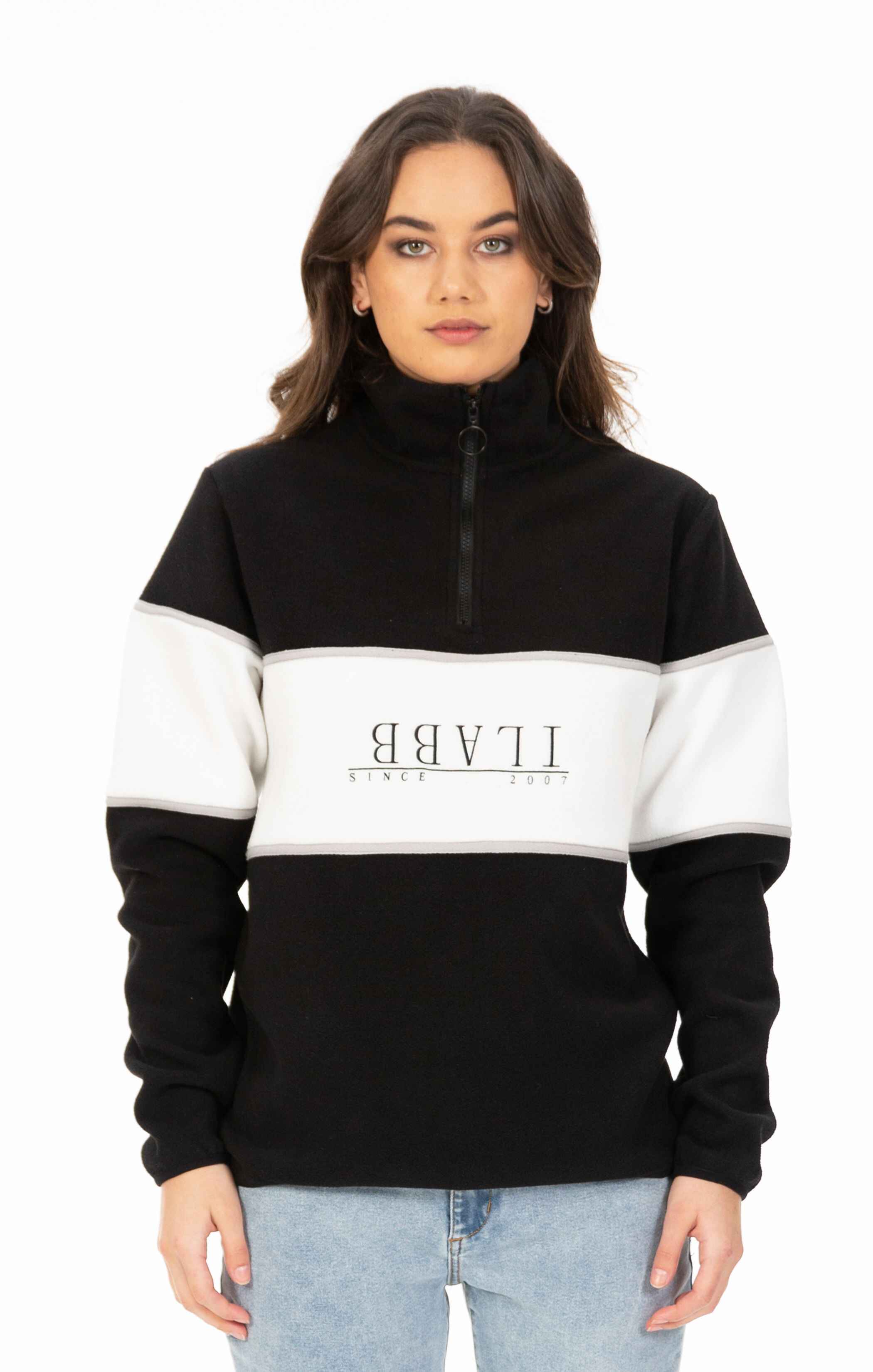 ILABB LADIES POLAR 1/4 ZIP 2007 - BLACK / WHITE - Womens-Top : Sequence ...