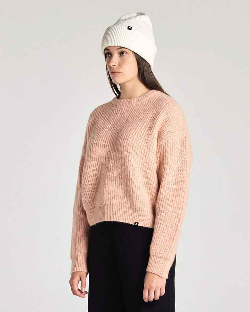 HUFFER LADIES WOOL RUSH CREW - PINK - Womens-Top : Sequence Surf Shop ...