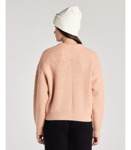 HUFFER LADIES WOOL RUSH CREW - PINK - Womens-Top : Sequence Surf Shop ...