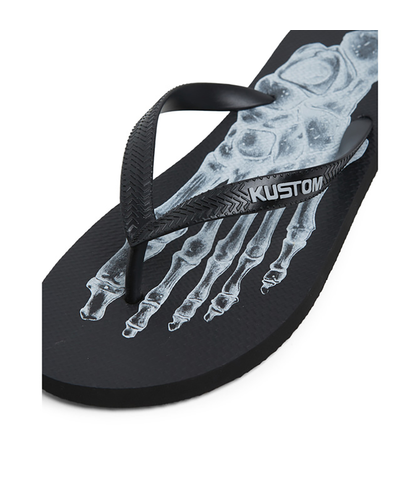 KUSTOM BEND SKELETON JANDAL - BLACK / WHITE - Footwear-Mens Jandals : Sequence Surf Shop ...