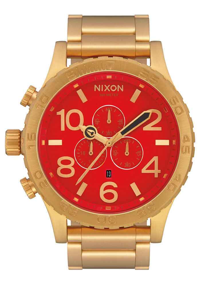 NIXON 51-30 CHRONO WATCH - GOLD / RED - Mens-Watches : Sequence Surf ...