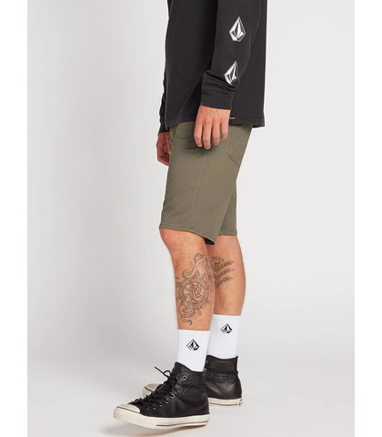 VOLCOM MENS SOLVER LITE 5 POCKET WALKSHORT - ARMY GREEN COMBO - Mens ...