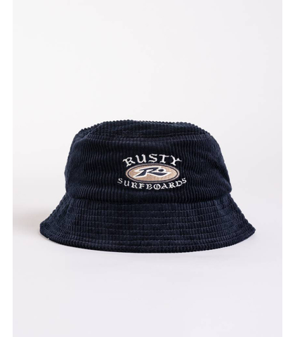 RUSTY MENS BACKTRACK BUCKET HAT - NAVY BLUE - - RUSTY S22