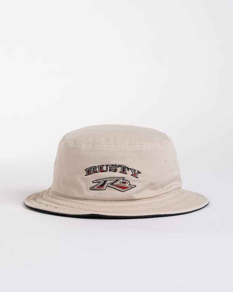 RUSTY MENS BEEN BETTER REVERSIBLE BUCKET HAT - OAT - - RUSTY S22