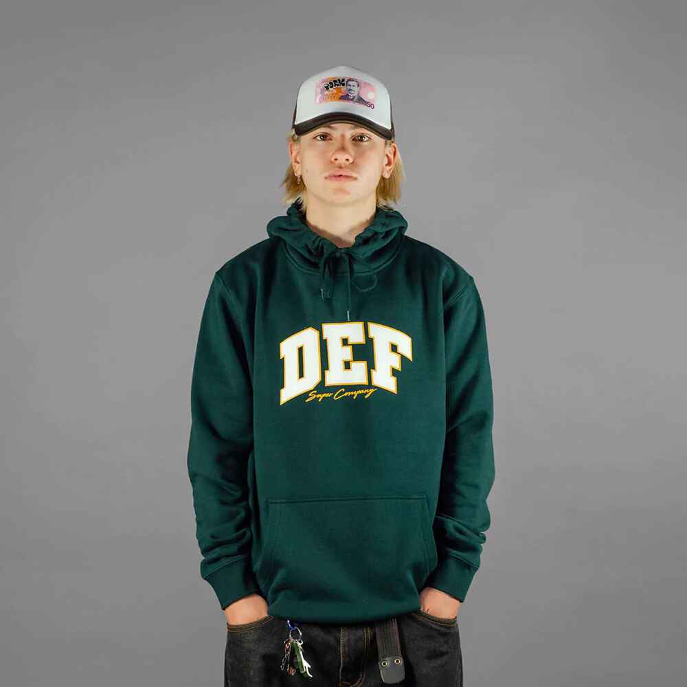 DEF SUPER HOOD - BOTTLE GREEN - Mens-Tops : Sequence Surf Shop - DEF S22