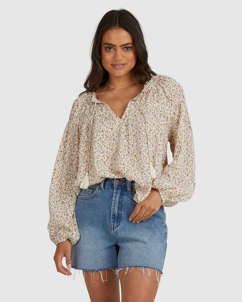 BILLABONG LADIES MELLOW TOP - WHITE - Womens-Top : Sequence Surf Shop ...
