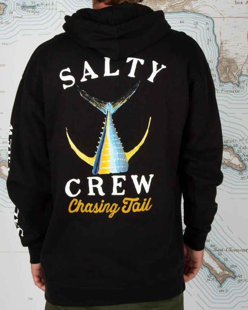 SALTY CREW MENS TAILED HOODED FLEECE - BLACK - Mens-Tops : Sequence ...