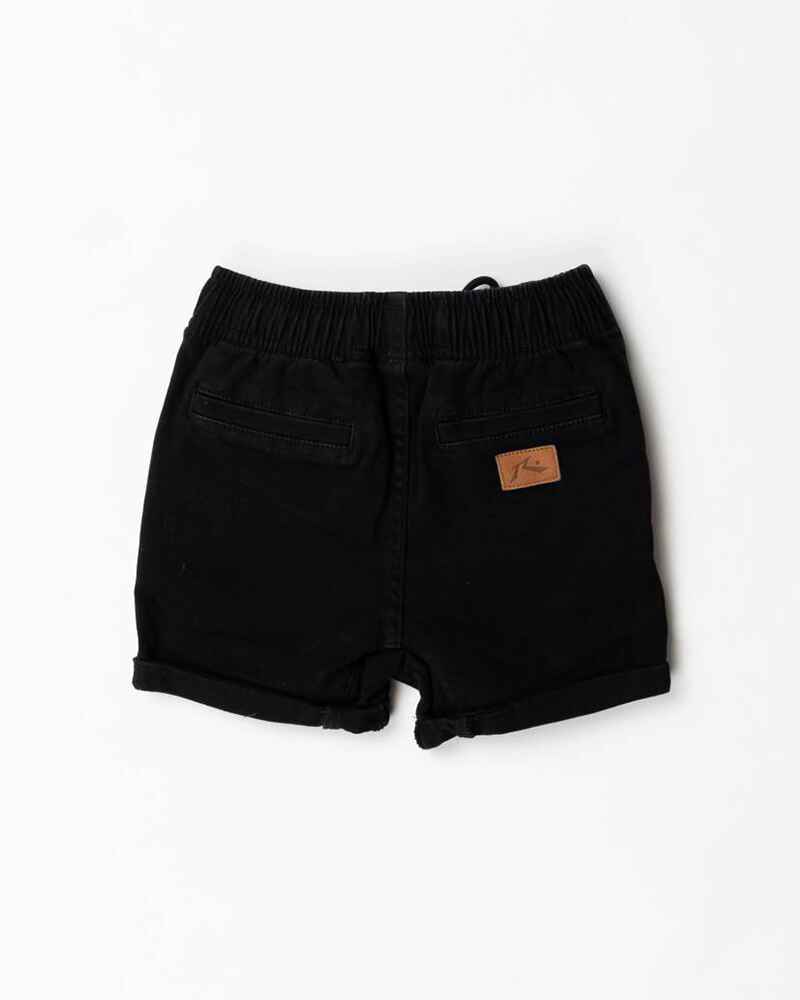 RUSTY RUNTS HOOKED ON ELASTIC WAIST WALKSHORT - BLACK - Youth -Boys ...