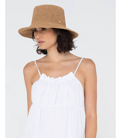 RUSTY LADIES ARIEL STRAW BUCKET HAT - CARAMEL - Womens-Accessories ...