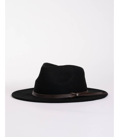 RUSTY MENS NED FELT HAT - BLACK - - RUSTY S22
