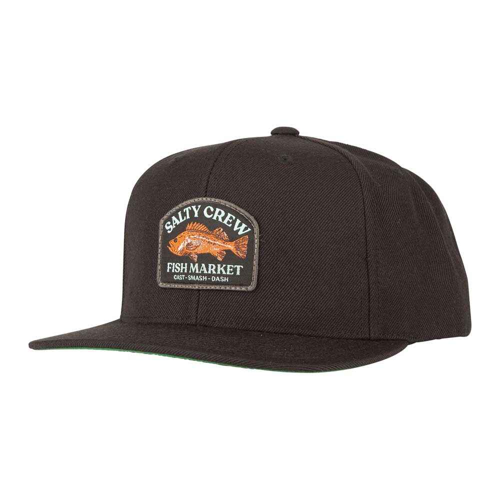 SALTY CREW MENS RED ROCK 6 PANEL CAP - BLACK - - SALTY CREW S22