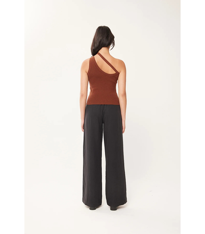 HUFFER LADIES DUSK ONE SHOULDER TANK - ESPRESSO - Womens-Top : Sequence ...