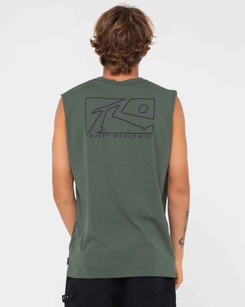 RUSTY MENS BOXED OUT MUSCLE - SHADOW ARMY - Mens-Tops : Sequence Surf ...