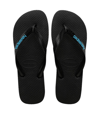 HAVAIANAS LOGO FILETE JANDAL - BLACK / LIGHT BLUE - Footwear-Mens ...