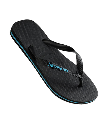 HAVAIANAS LOGO FILETE JANDAL - BLACK / LIGHT BLUE - Footwear-Mens ...