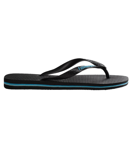 HAVAIANAS LOGO FILETE JANDAL - BLACK / LIGHT BLUE - Footwear-Mens ...