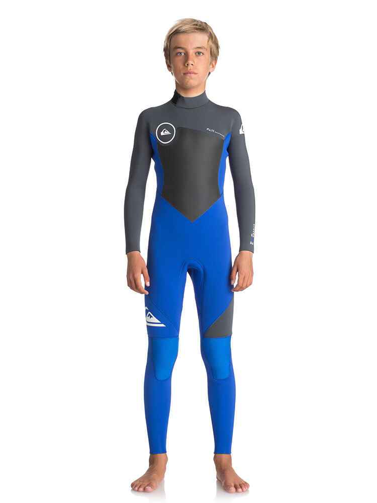 QUIKSILVER BOYS SYNCRO 3/2 BACK ZIP GBS STEAMER - ROYAL/GUNMETAL - Surf ...