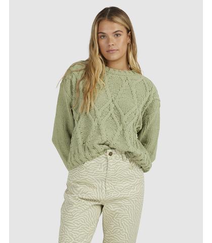BILLABONG LADIES ONLY MINE SWEATER KNIT - SAGE - Womens-Top : Sequence ...