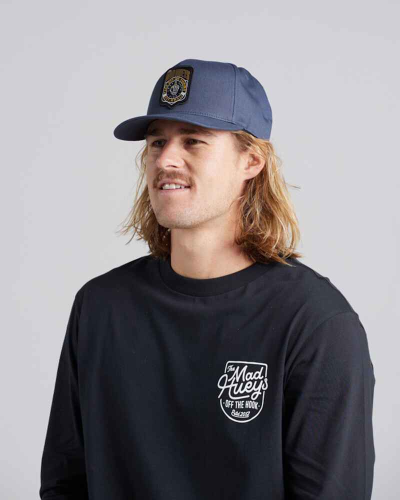 MAD HUEYS IN STILL FISHING TWILL SNAPBACK CAP - NAVY - - MAD HUEYS W23