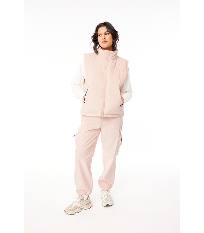 HUFFER LADIES TAYLOR CORD PUFFER VEST - BLUSH PINK - Womens-Top ...